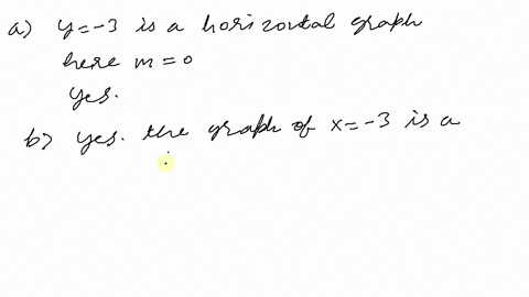 SOLVED:Yes or No? If No, give a reason. a. Is the graph of y=-3 a ...