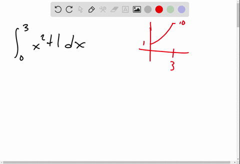 SOLVED:Find the area under the curve y=x^2+1 over the interval [0,3 ...