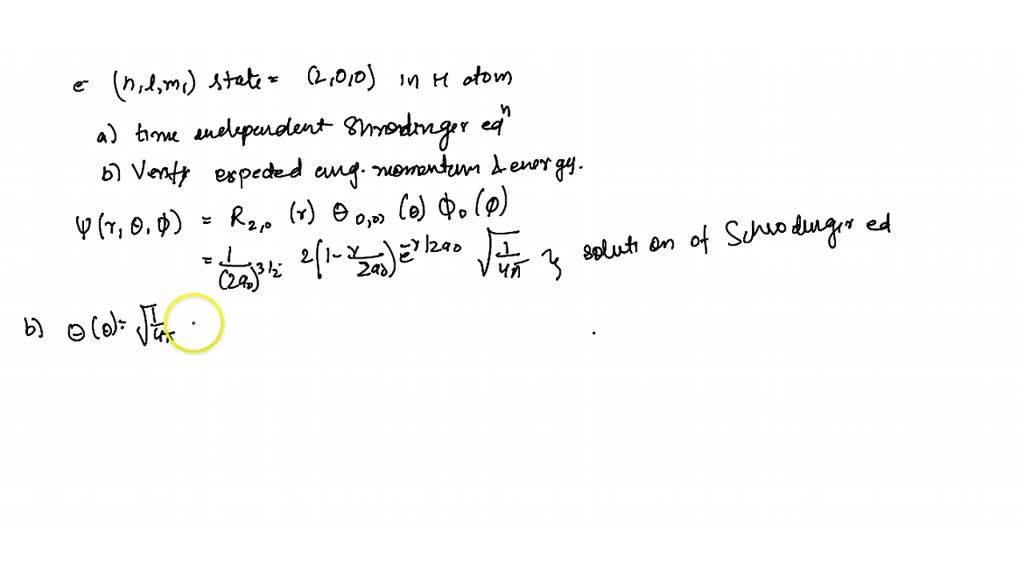SOLVED:Write the time-independent Schrödinger equations for (a) the ...