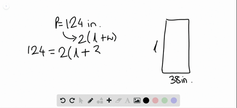 SOLVED:In the following exercises, solve. Find the length of a rectangle with perimeter 124 ...