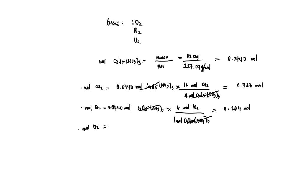 ⏩SOLVED:Nitroglycerin decomposes according to the equation 4… | Numerade