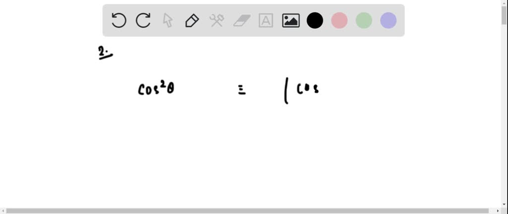 The notation cos^2 θis a shorthand for ( ) ^2 | Numerade