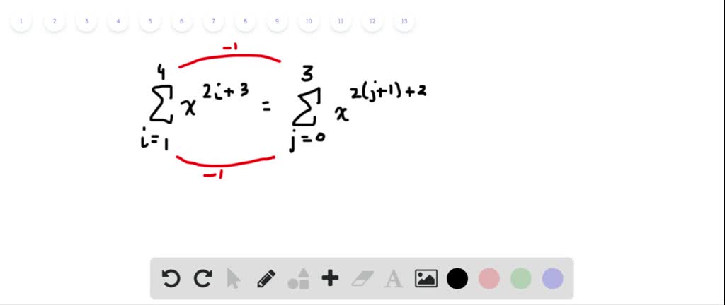 SOLVED:Complete the rewriting of each series using the new index as indicated. See Example 4 . ∑ ...