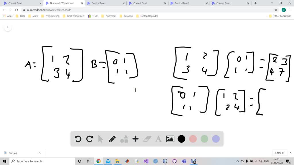 Let A And B Be Two Non Zero Square Matrix And A B And B A Both Are