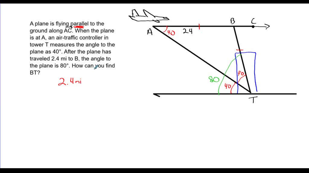 ⏩SOLVED:A plane is flying parallel to the ground along A C. When the ...