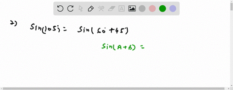 SOLVED:Find exact values for each trigonometric expression. sin105^∘