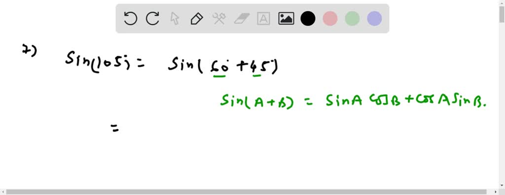 SOLVED:Find exact values for each trigonometric expression. sin105^∘ SOLVED:Find exact values for each trigonometric expression. sin105^∘