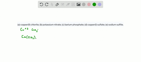 SOLVED:Write the chemical formula for each of the following compounds: (a) copper(II) chlorite ...