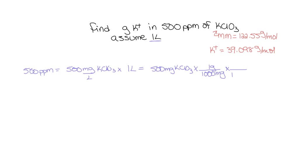 You have a 250 -ppm solution of K^+ as K C l. You wish to prepare from ...