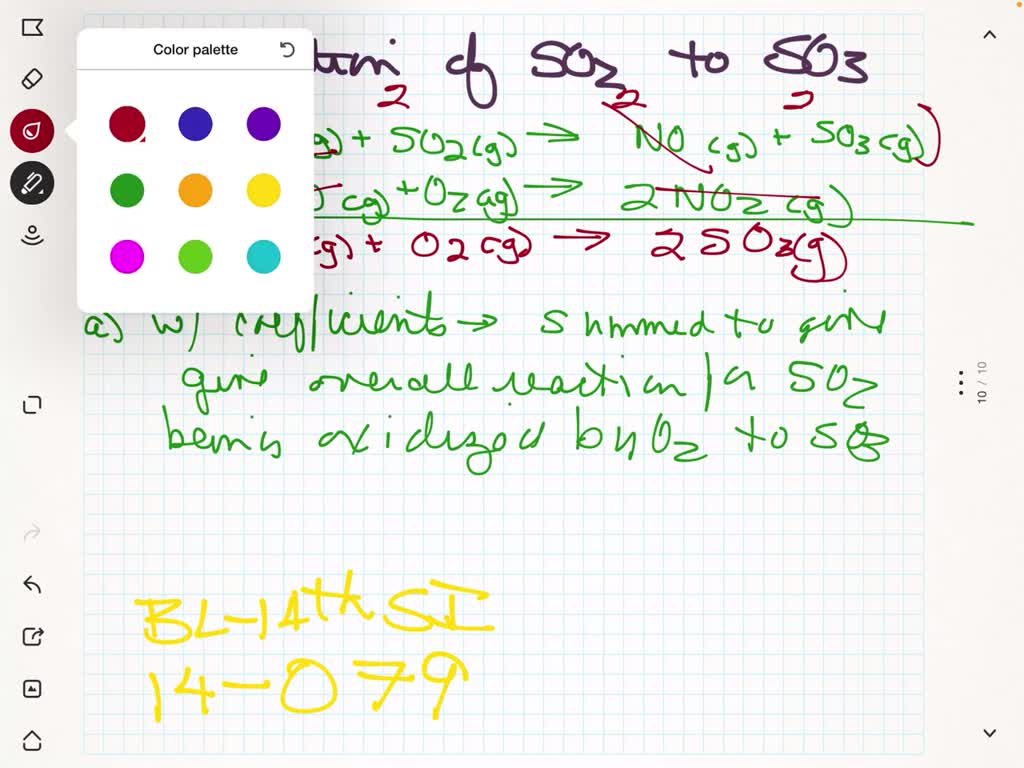 SOLVED:The oxidation of SO2 to SO3 is accelerated by NO2. The reaction ...