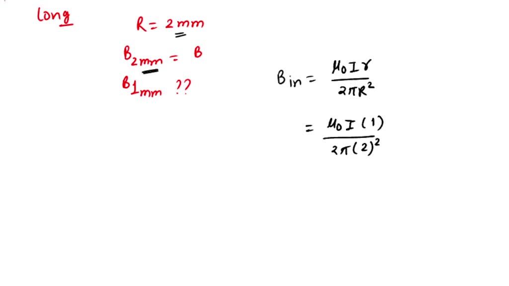 SOLVED:A long straight, solid metal wire of radius 2 mm carries a ...