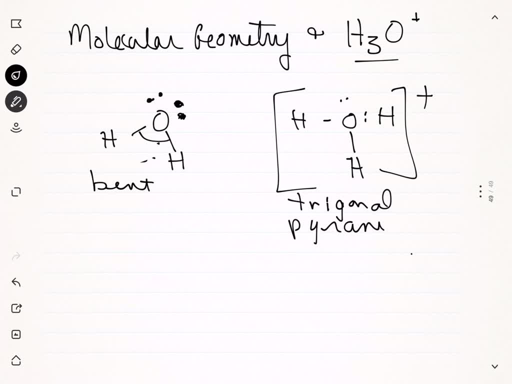 SOLVED: (a) Use VSEPR to predict the geometry of the hydronium ion, H3 ...