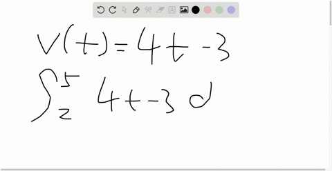 SOLVED:Find the displacement of a particle moving in a straight line with velocity v(t)=4 t-3 m ...