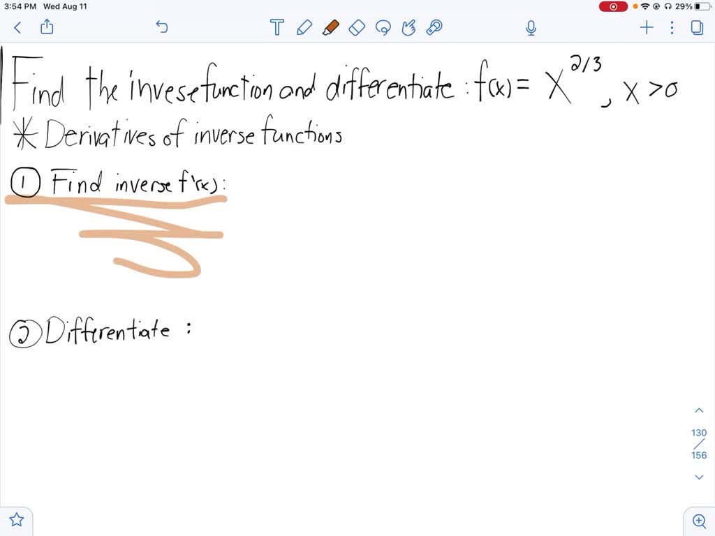 SOLVED:Consider the following functions (on the given internal, if specified). Find the inverse ...