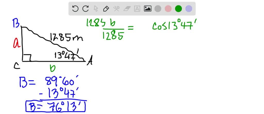 SOLVED: Resuelva cada uno de los siguientes angulos rectángulos. En ...