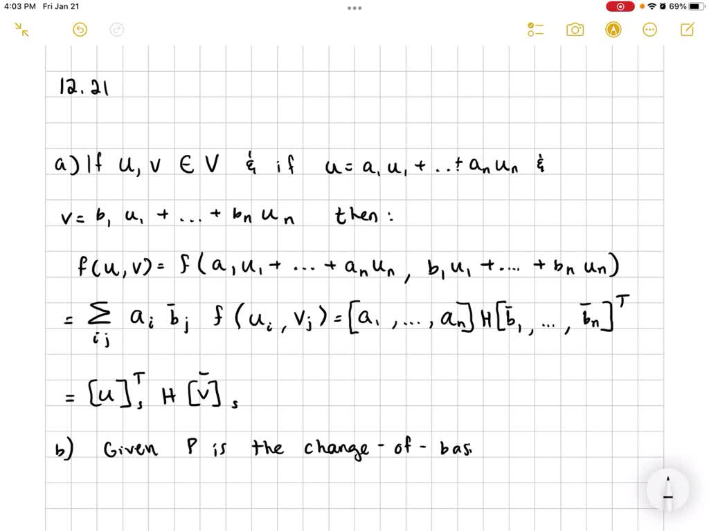 Solved Practice Dirac Notation A Complex Inner Product Vector Space V