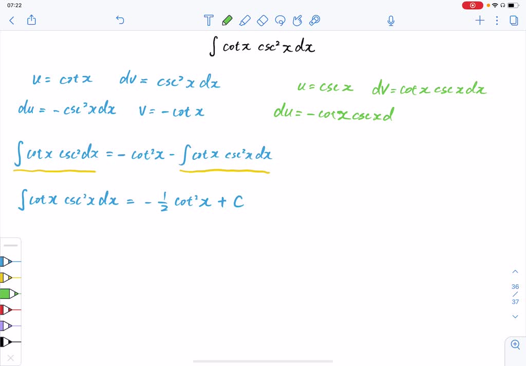 SOLVED:Use the formulas for the derivatives of f(x)=cotx and f(x)= cic 1 to evaluate the ...