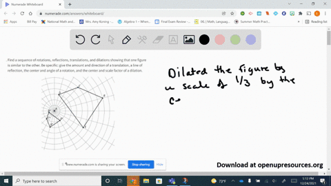 SOLVED:Find a sequence of rotations, reflections, translations, and dilations showing that one ...
