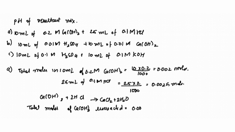 ⏩SOLVED:Calculate the pH of the resultant mixtures: a) 10 mL of 0.2 ...
