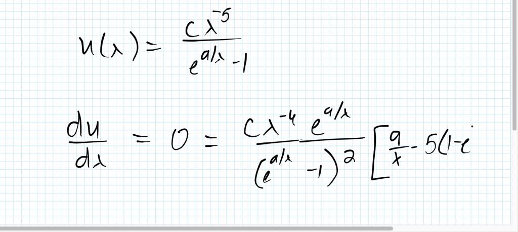 Solved This Problem Is To Derive The Wien Displacement Law Equation 3