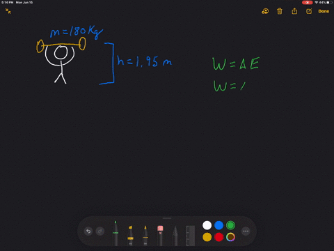 SOLVED:A weight lifter raises a 180 -kg barbell to a height of 1.95 m ...