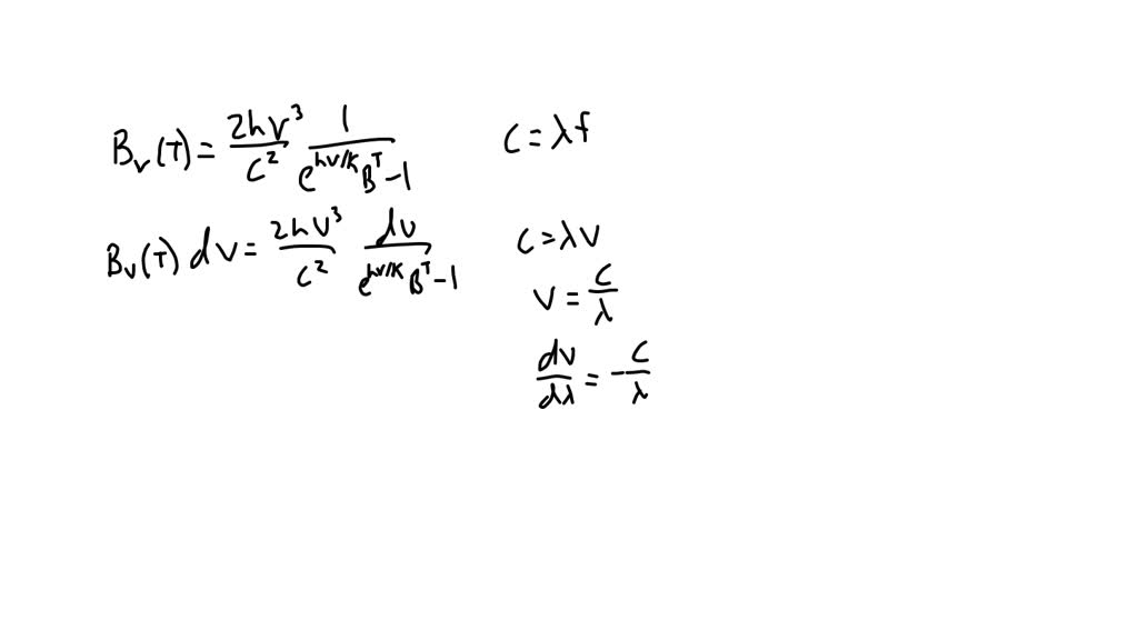 Express the Planck radiation formula in terms of wavelength. | Numerade