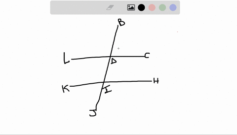 SOLVED:Draw two parallel lines cut by a transversal. Then draw the bisectors of two ...