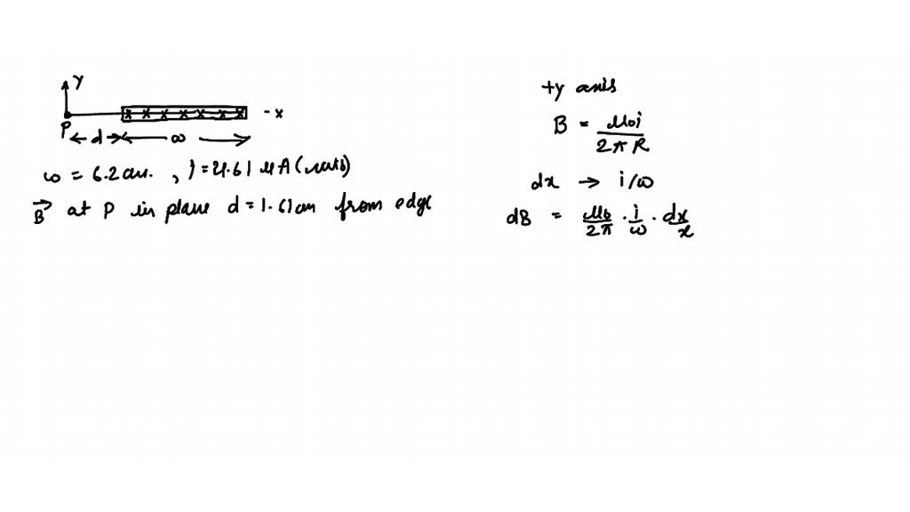 SOLVED:Shows a cross section of a long thin ribbon of width w=4.91 cm ...
