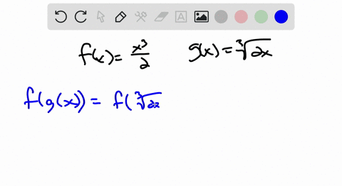 SOLVED:Verify that f and g are inverse functions. f(x)=(x^3)/(2), g(x)=√(2 x)