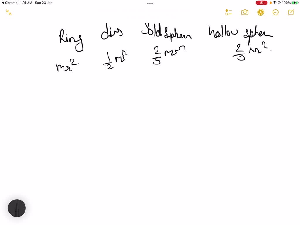 SOLVED:A ring, disc, solid sphere, hollow sphere all of mass M and ...