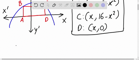 SOLVED: A rectangle has its two lower corners on the x -axis and its ...
