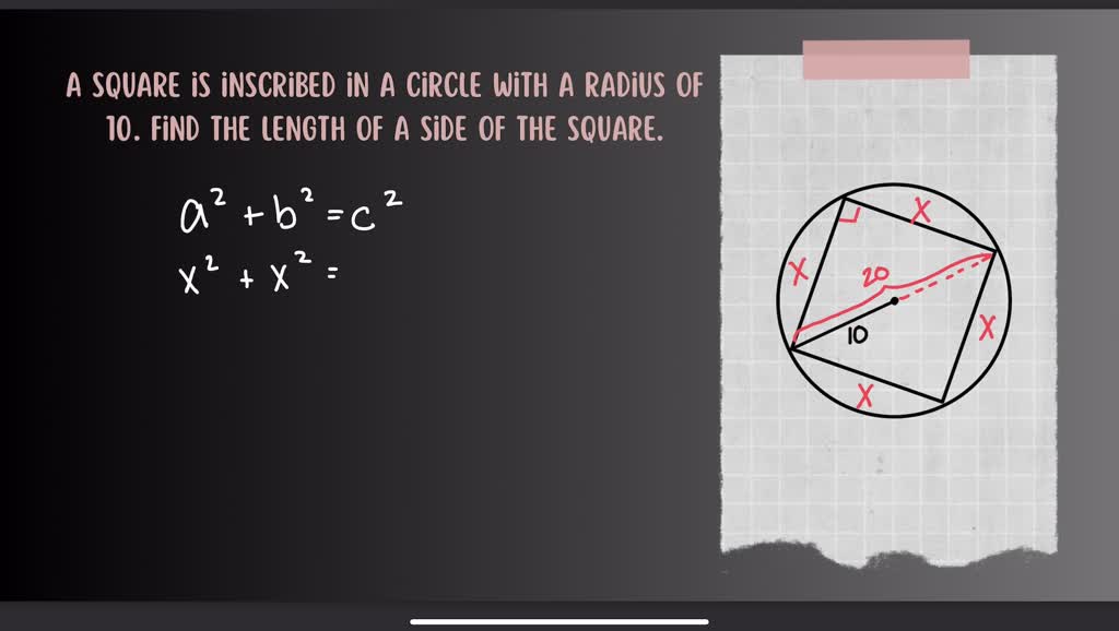 The side of a square is 10 cm. Find the area of circumscribed and ...