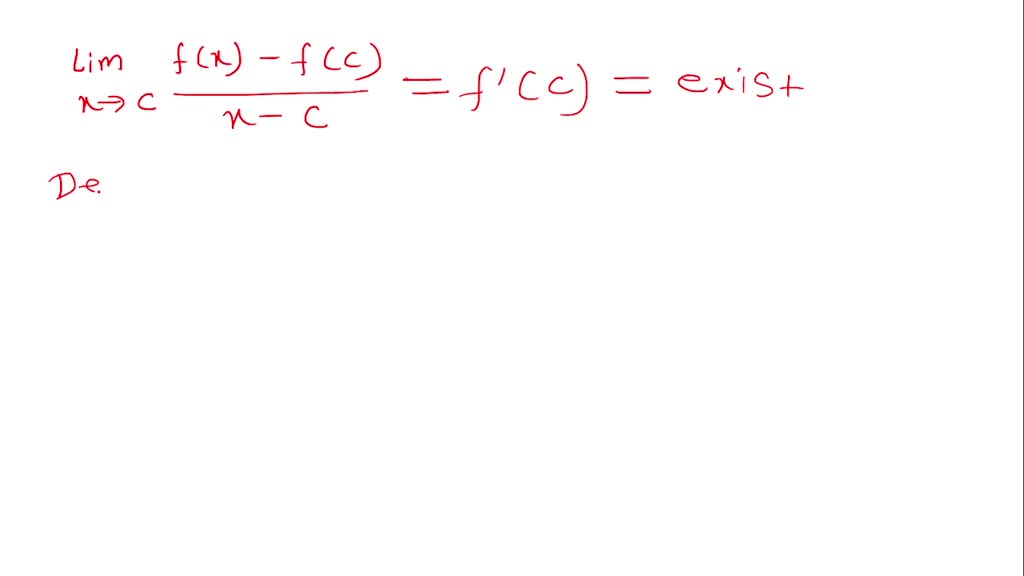 SOLVED:Suppose that f is continuous and that limx →x0 f^'(x) exists ... SOLVED:Suppose that f is continuous and that limx →x0 f^'(x) exists ...
