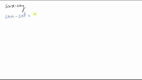 SOLVED:Complete each sum to product formula. sinx-siny=.