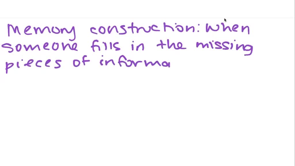 SOLVED: The act of remembering through recalling a framework and then ...