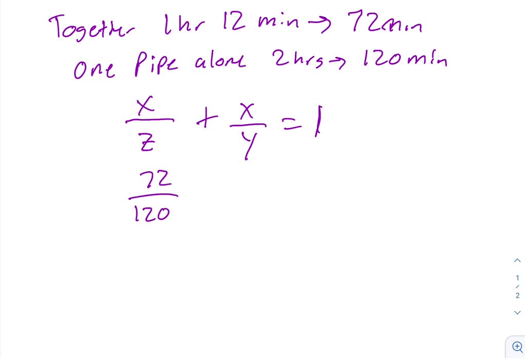 SOLVED:If two inlet pipes are both open, they can fill a pool in 1 hour ...