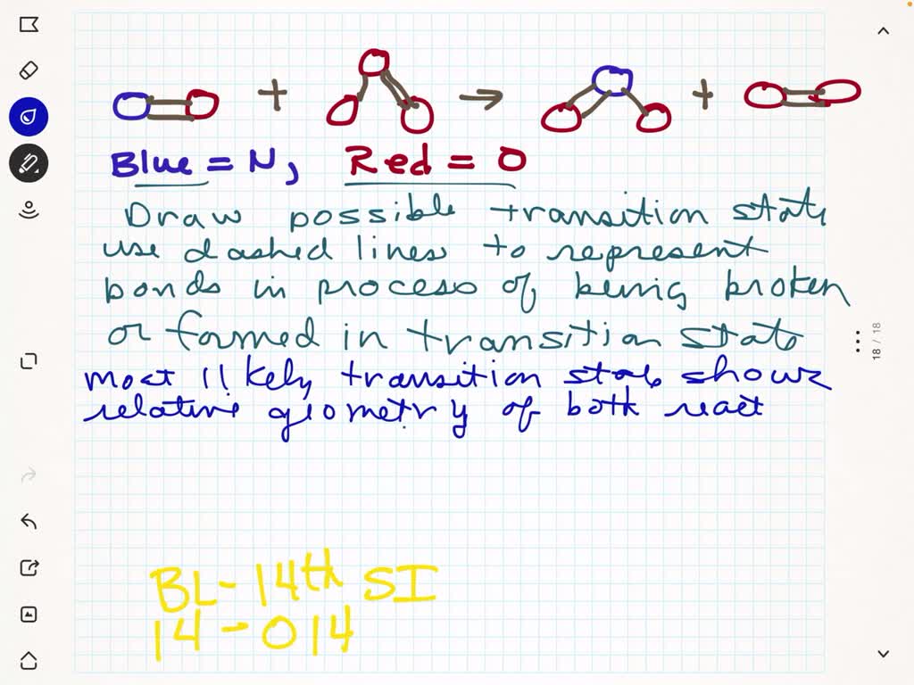 SOLVED:Draw a possible transition state for the bimolecular reaction ...