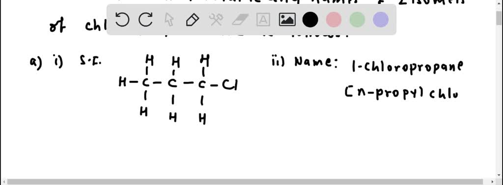 SOLVED:Chloropropane is a compound derived from propane by substituting ...