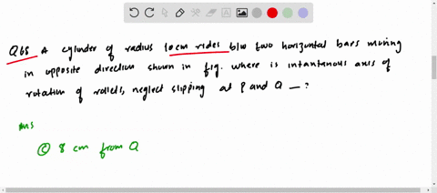 SOLVED: Λcylinder of radius 10 cm rides between two horizontal bars ...