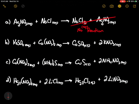 SOLVED:Correct any incorrect equations. If no reaction occurs, write NO ...