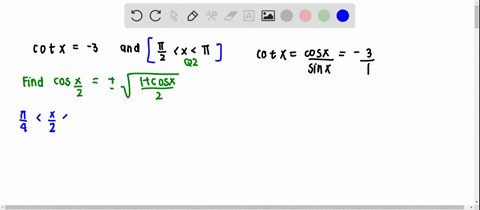 ⏩SOLVED:Use a half-number identity to find an expression for the… | Numerade