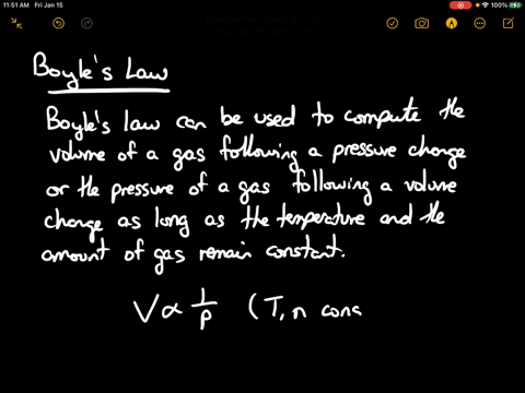 SOLVED:Summarize each of the simple gas laws (Boyle's law, Charles's ...