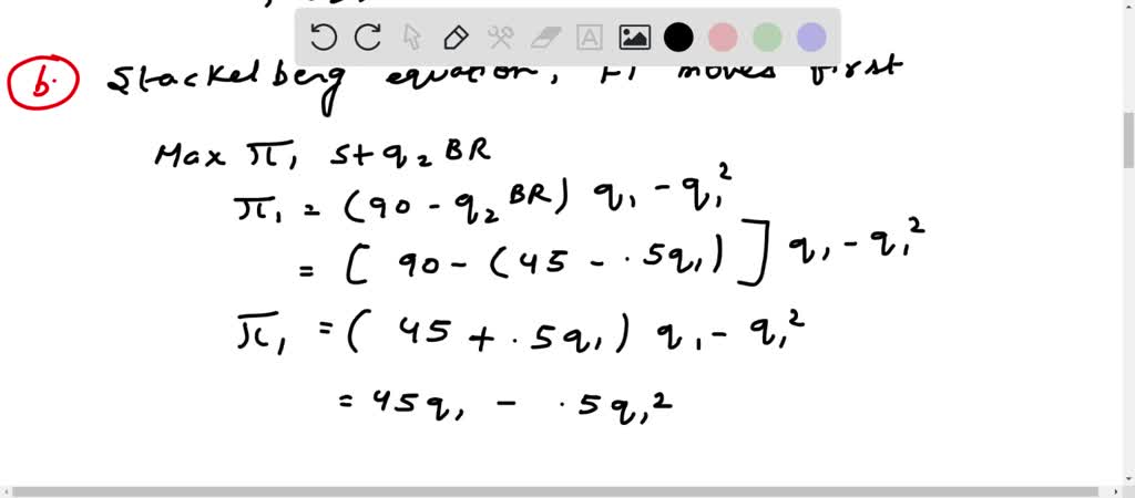 SOLVED Cournot s Duopoly Game With Linear Inverse Demand And A Quadratic Cost Function Find 
