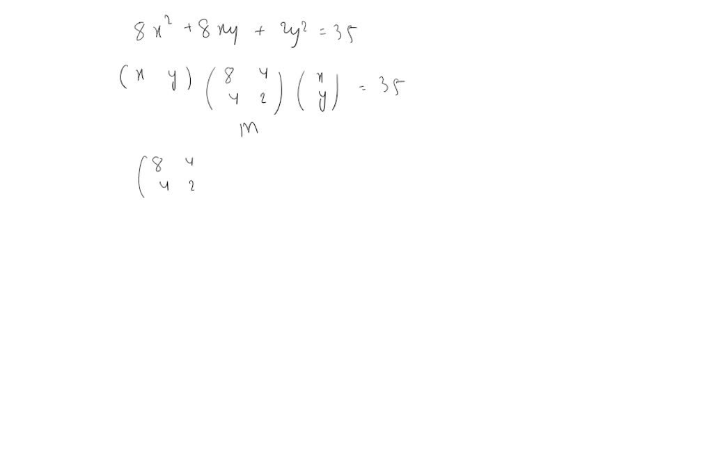SOLVED:Use the Principal Axes Theorem to perform a rotation of axes to ...