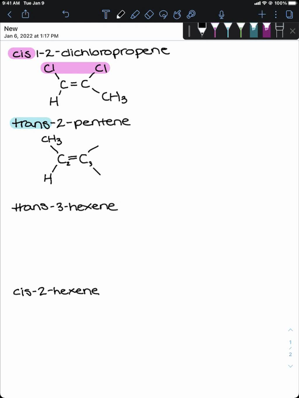 Solved The Structural Formulas Are Given For These Cis Or Trans Alkenes