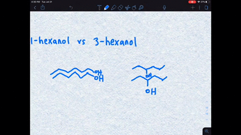 SOLVED:Explain the following: a. 1-Hexanol has a higher boiling point ...