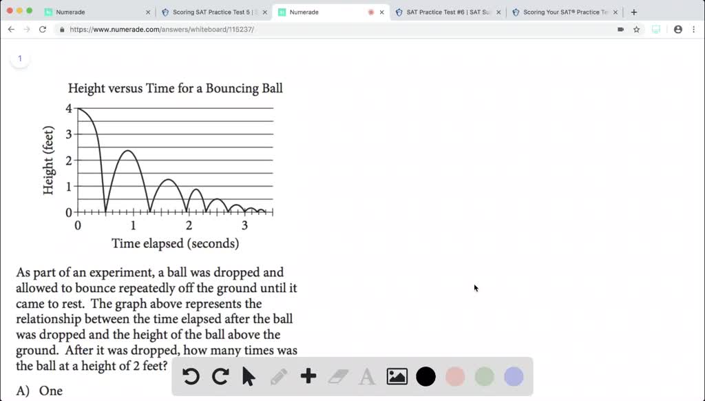 As part of an experiment, a ball was dropped and allowed to bounce ...