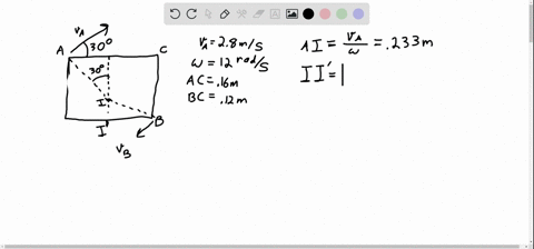 SOLVED: For the instant represented, corner A of the rectangular plate has a velocity vA=2.8 m ...