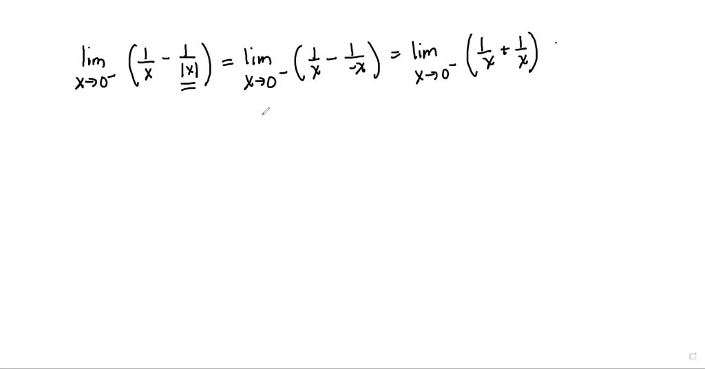 Find the limit, if it exists. If the limit does not exist, explain why. limx →0^-((1)/(x) - (1 ...