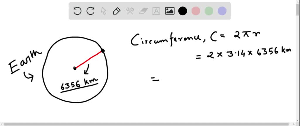 The distance around the Earth at the equator (the circumference) is ...